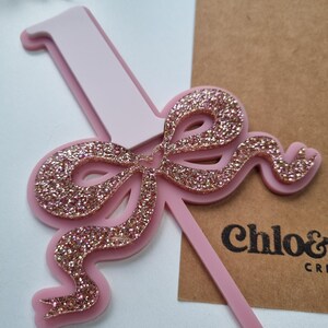 Acrylic Bow Cake Topper, Bow Cake Topper, Personalised Birthday Cake ...
