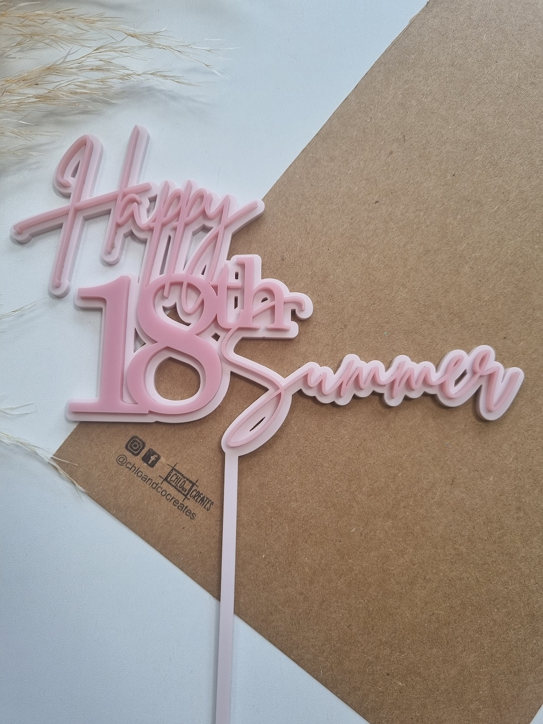 Acrylic Happy 18th Birthday Cake Topper and Name Cake Charm, 18th ...