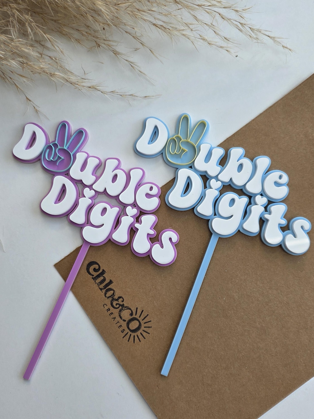 Acrylic Double Digits Cake Topper, 10th Birthday Cake Topper, Double ...