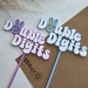 Acrylic Double Digits Cake Topper, 10th Birthday Cake Topper, Double ...