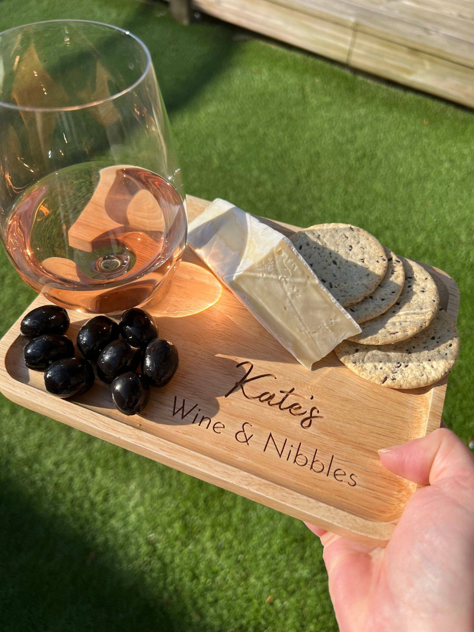 Personalised Wine and Nibbles Board, Charcuterie Cheese Board - Etsy