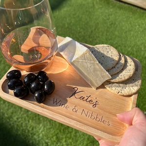 Personalised Wine and Nibbles Board, Cheese and Wine Board, Christmas ...