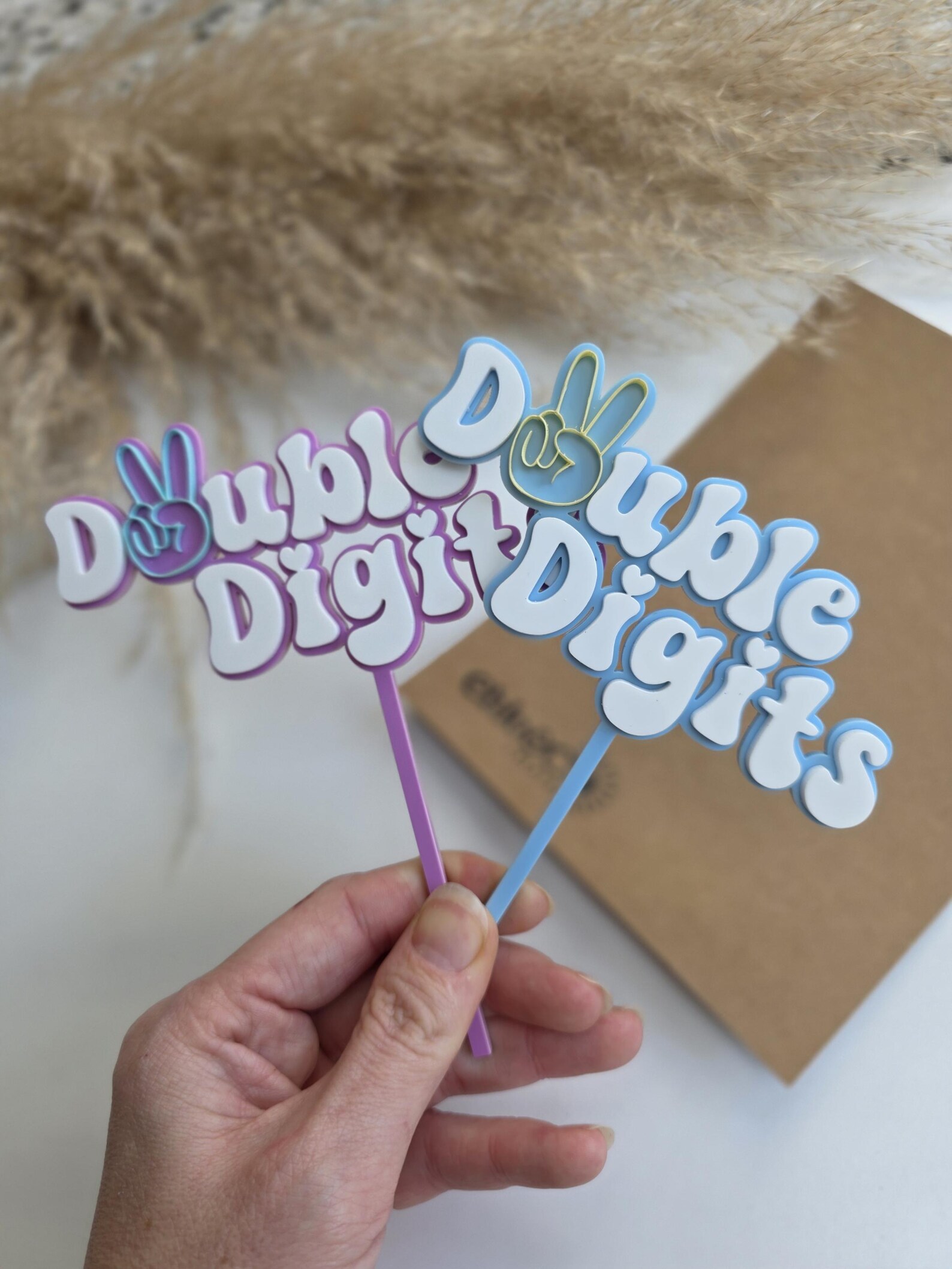 Acrylic Double Digits Cake Topper, 10th Birthday Cake Topper, Double ...