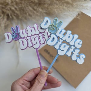 Acrylic Double Digits Cake Topper, 10th Birthday Cake Topper, Double ...