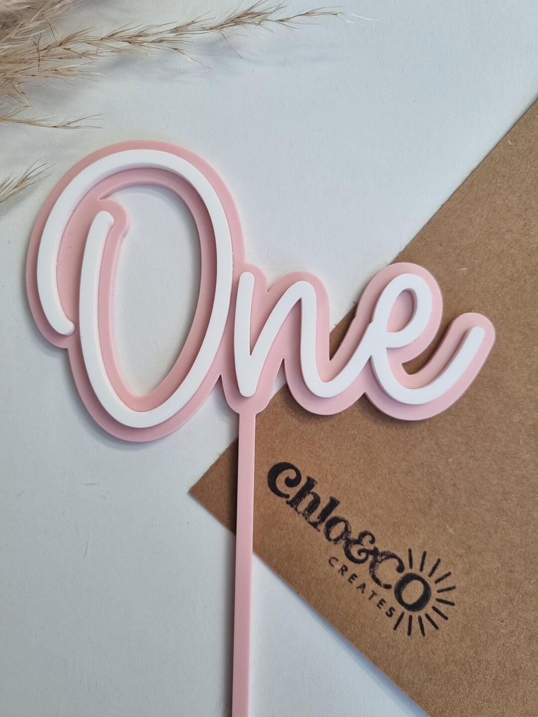 Acrylic One Cake Topper, First Birthday Cake Topper, Double Layer Cake ...