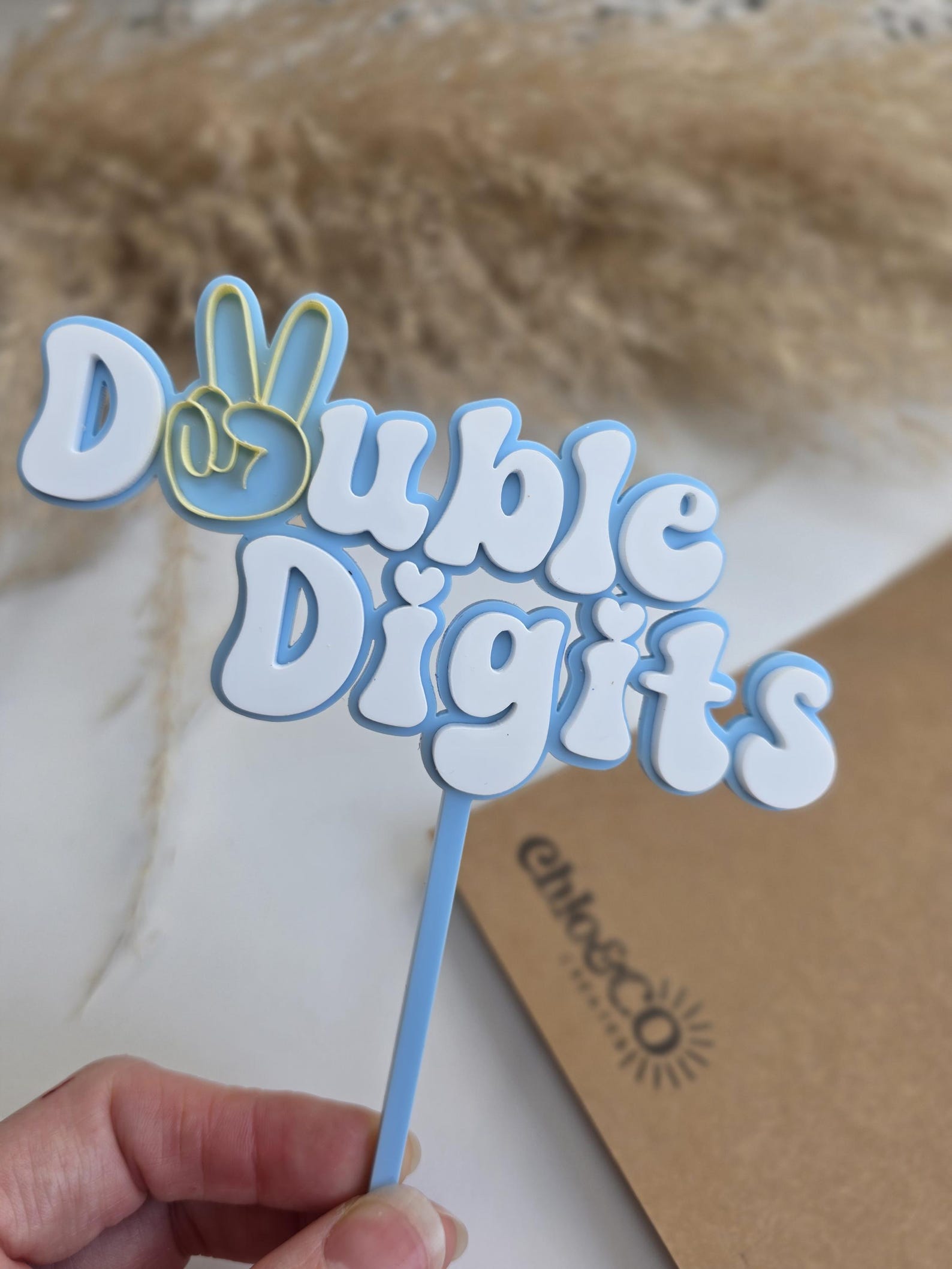 Acrylic Double Digits Cake Topper, 10th Birthday Cake Topper, Double ...
