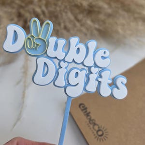 Acrylic Double Digits Cake Topper, 10th Birthday Cake Topper, Double ...