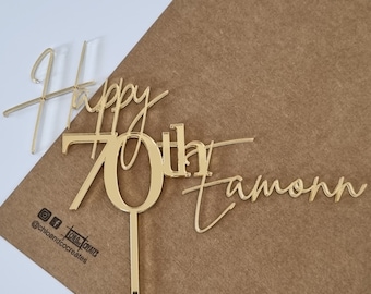 Happy 70th Birthday Cake Topper - Etsy