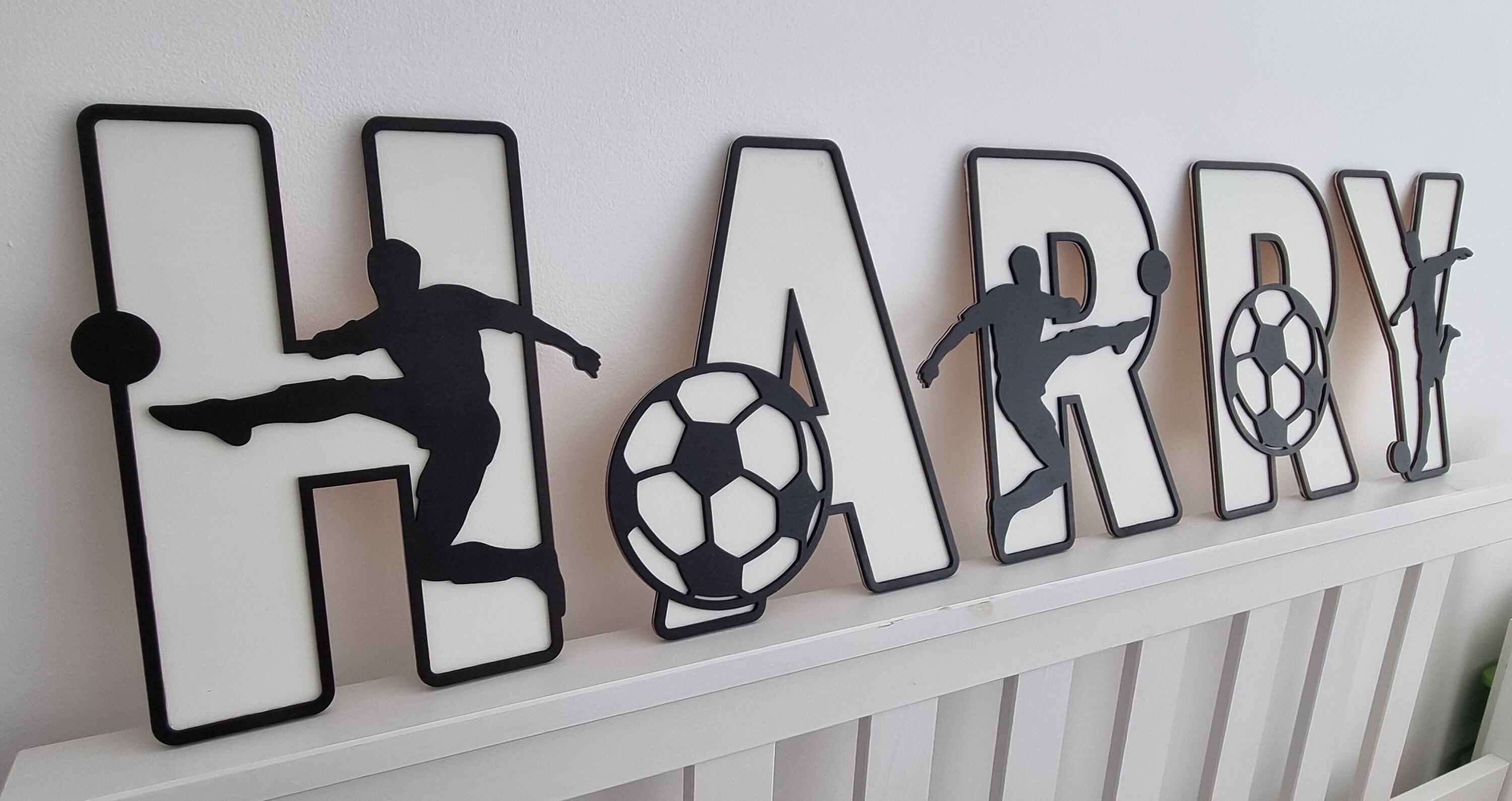 Wooden Football Room Sign, Football Letters, Initial Letters ...