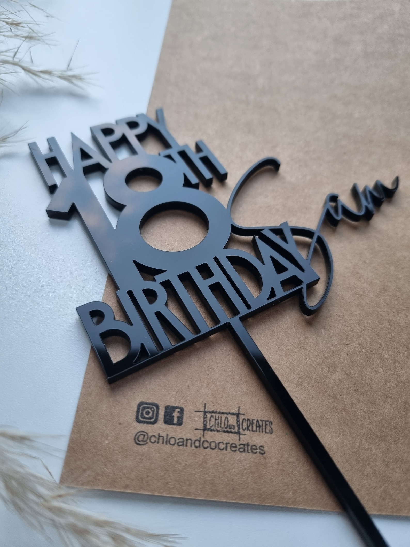 Acrylic Happy 18th Birthday Cake Topper, Personalised 18th Cake Topper ...