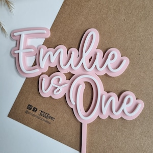 Acrylic Name is Age Cake Topper, Personalised First Birthday Cake ...