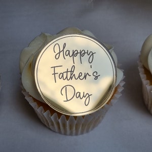 Acrylic Fathers Day Cupcake Toppers, Cupcake Charms, Dad Cake Topper ...