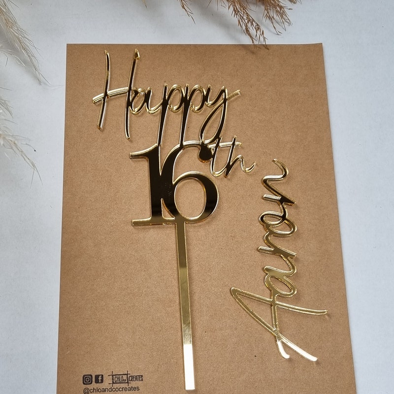 16th Birthday Cake Topper - Etsy