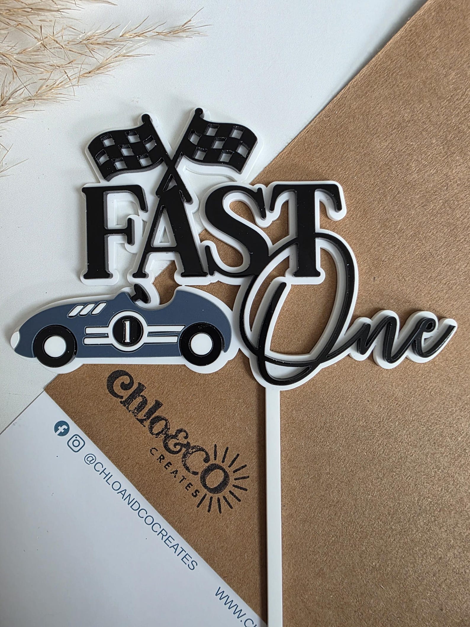 Acrylic Fast One Cake Topper, Personalised First Birthday Cake Topper ...