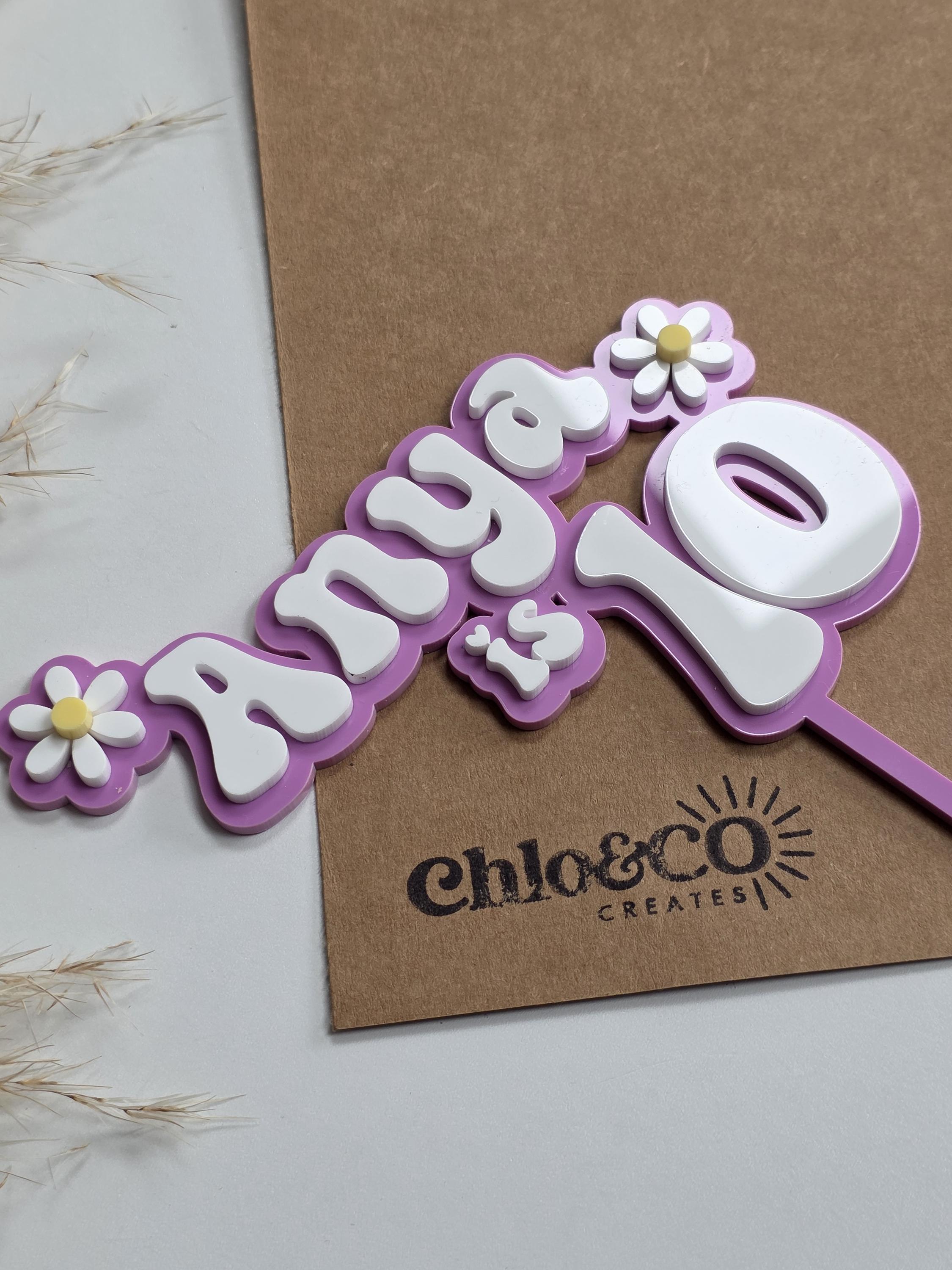 Acrylic 10th Birthday Cake Topper, Personalised 10th Birthday Cake ...