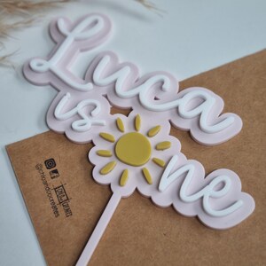 Acrylic Sun Cake Topper, Personalised First Birthday Cake Topper, is ...
