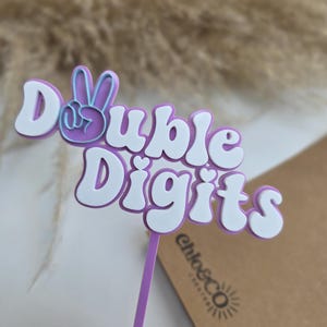 Acrylic Double Digits Cake Topper, 10th Birthday Cake Topper, Double ...