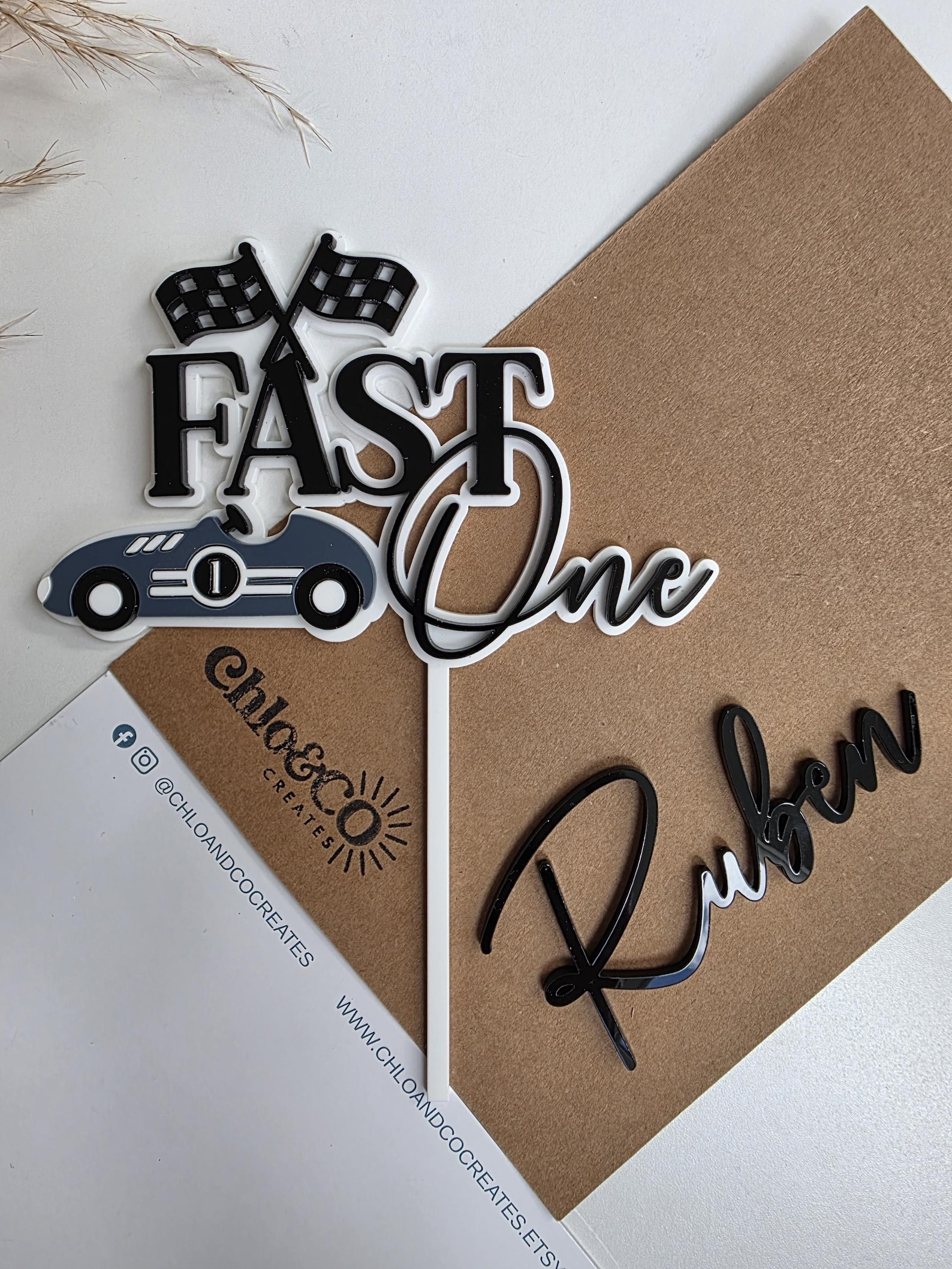 Acrylic Fast One Cake Topper, Personalised First Birthday Cake Topper ...
