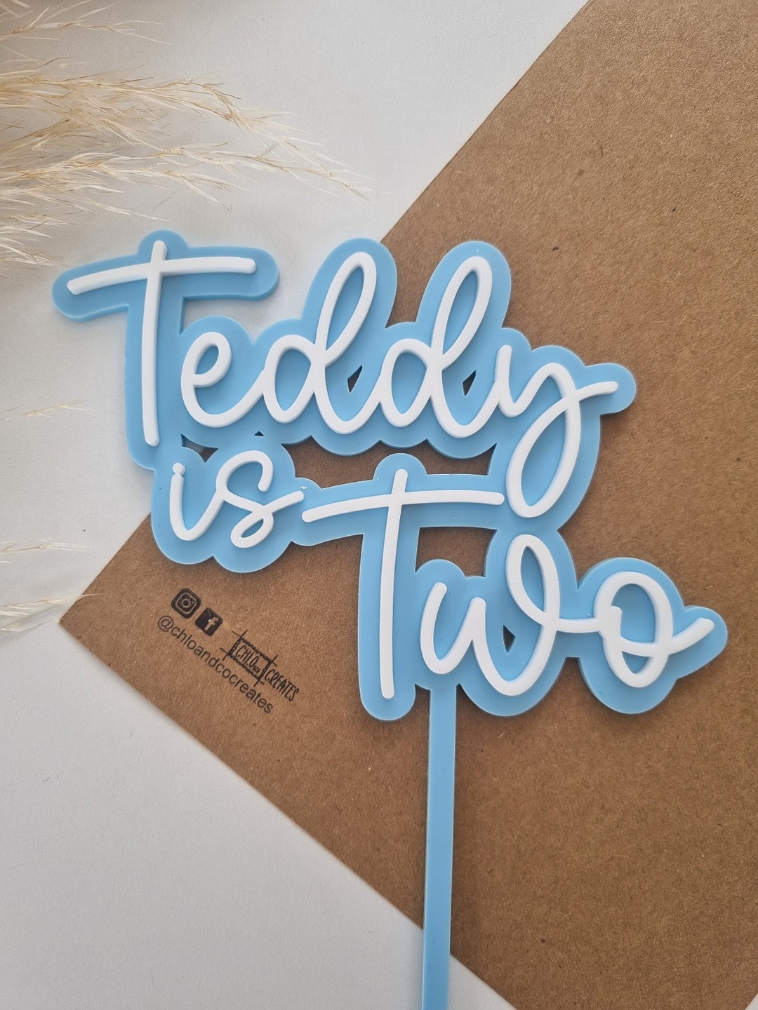 Acrylic Name is Age Cake Topper, Personalised Second Birthday Cake ...