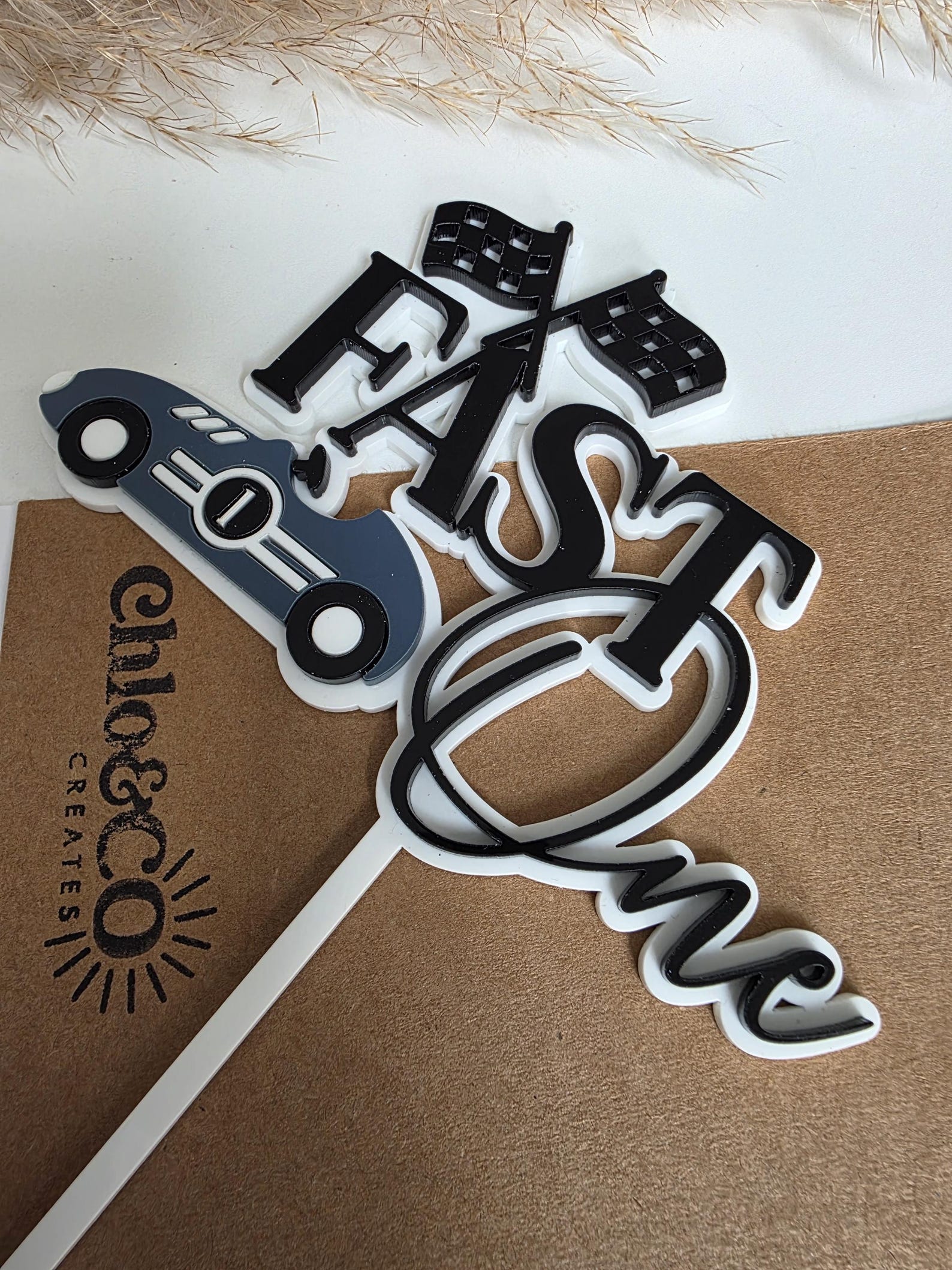 Acrylic Fast One Cake Topper, Personalised First Birthday Cake Topper ...