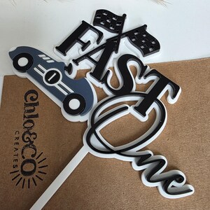 Acrylic Fast One Cake Topper, Personalised First Birthday Cake Topper ...