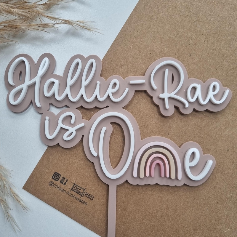 Rainbow Cake Topper - Etsy