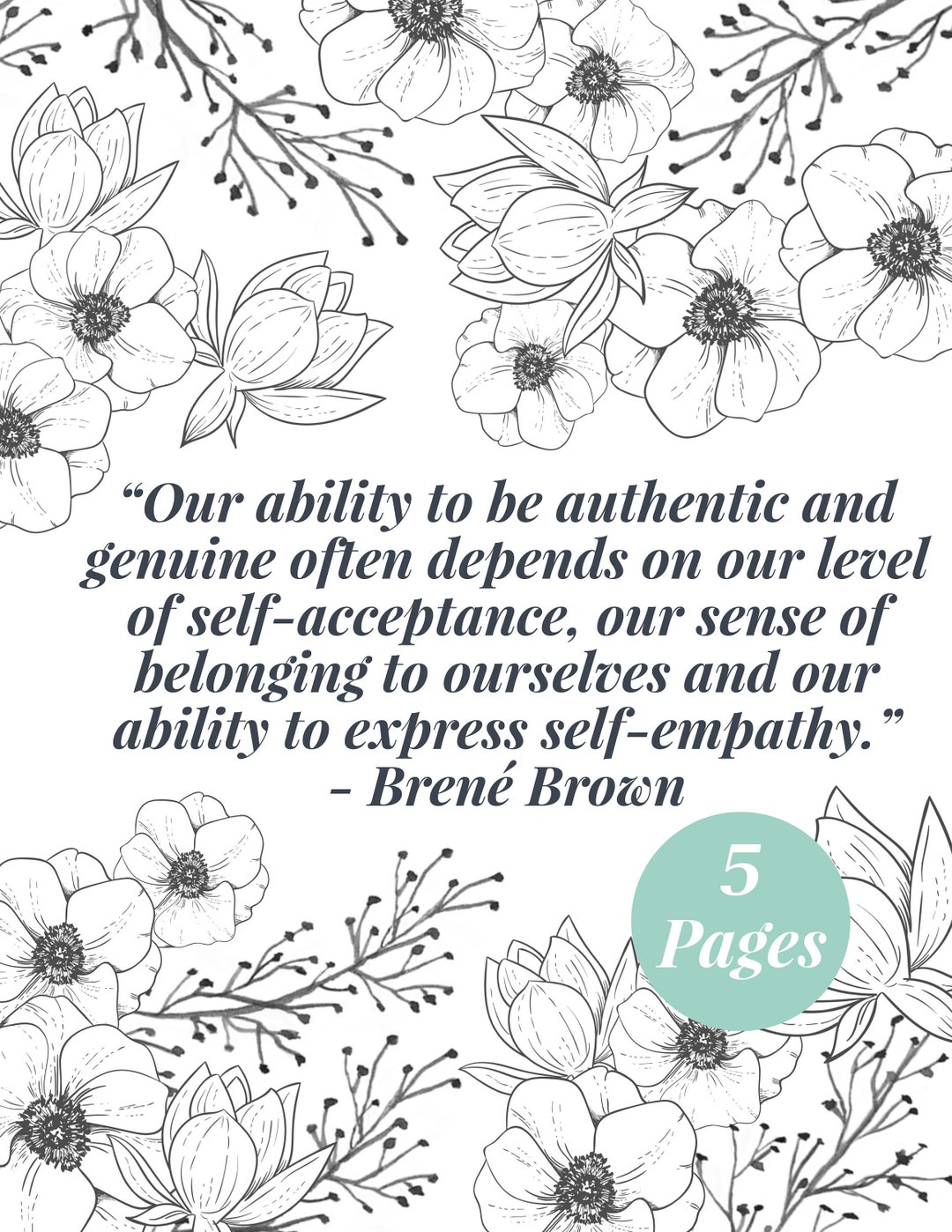 5 Brené Brown Colouring Pages PDF Printable Colouring Book ...