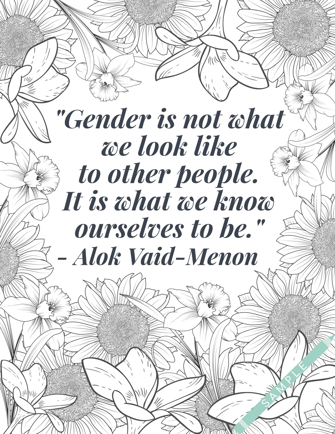 Colouring Page (PDF) - Alok Vaid-menon - Printable Colouring Page ...