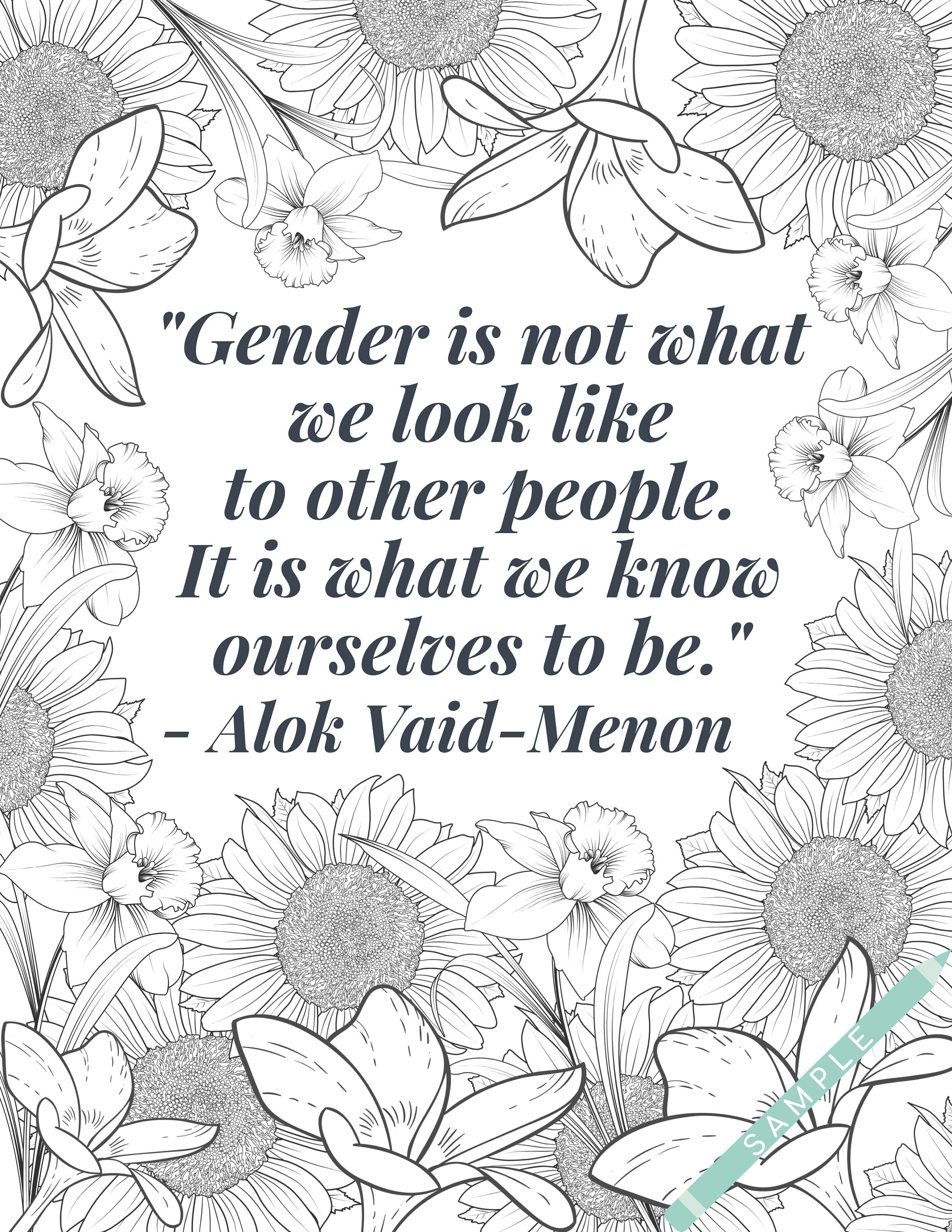 Colouring Page (PDF) - Alok Vaid-menon - Printable Colouring Page ...