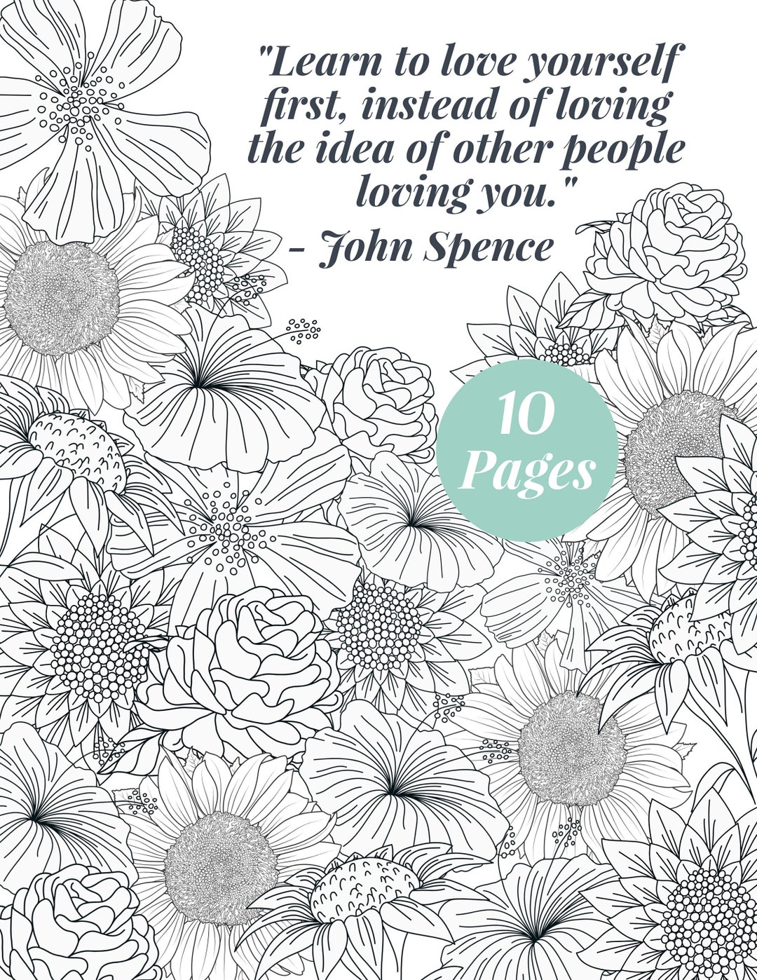 10 Self-love Colouring Pages (PDF) - Printable Colouring Book - Self ...