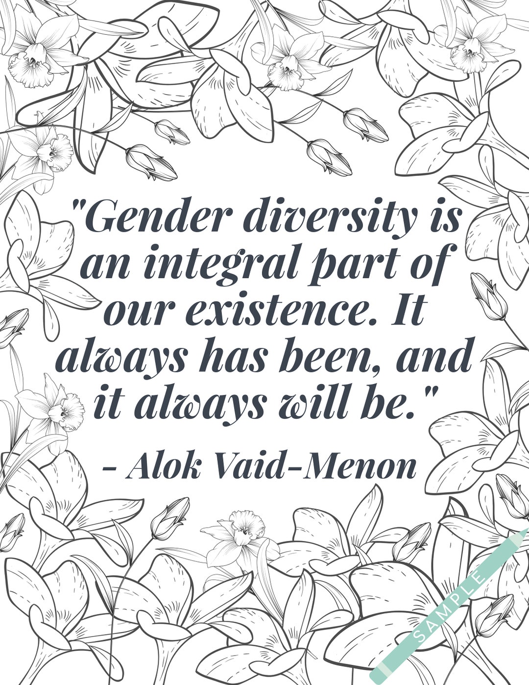 Colouring Page (PDF) - Alok Vaid-menon - Printable Colouring Page ...