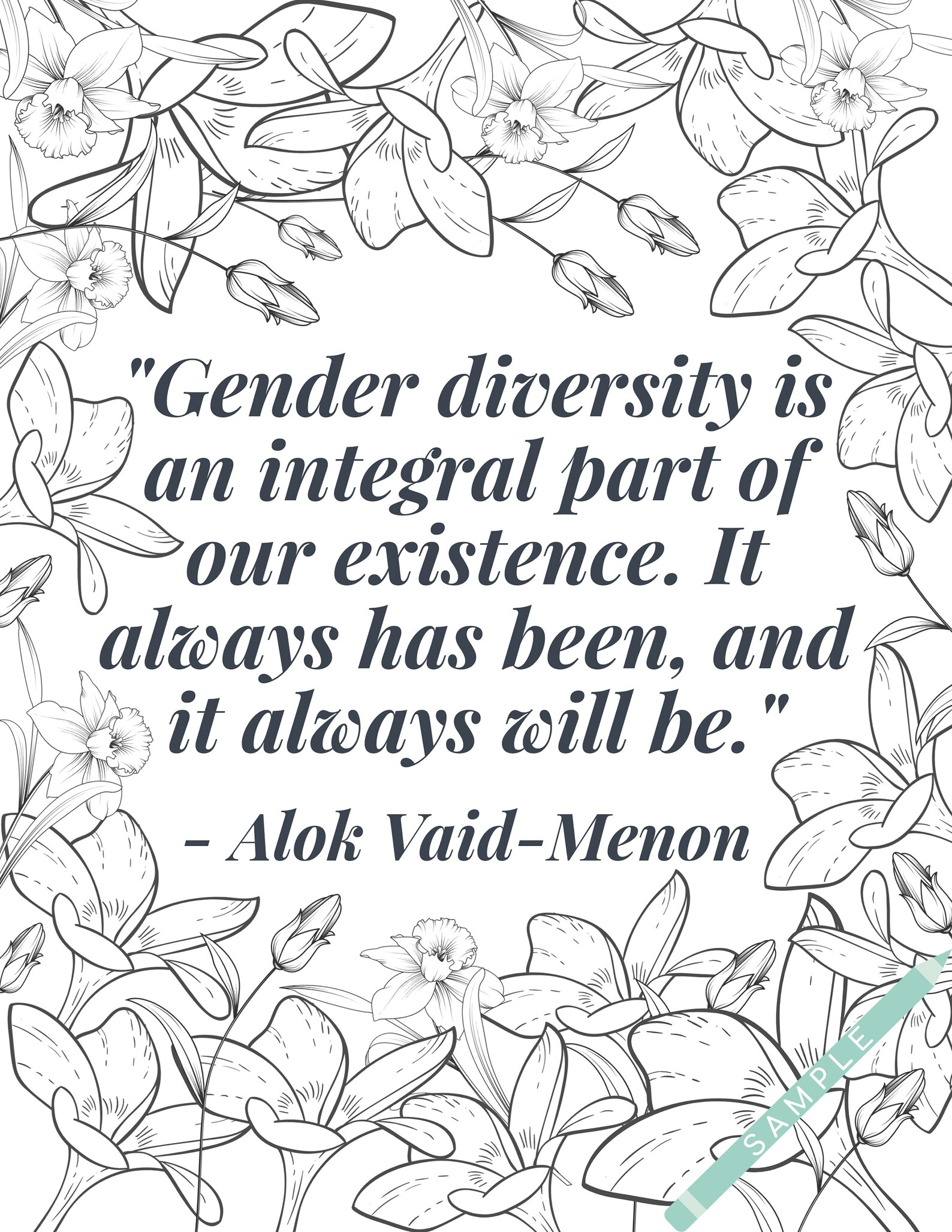 Colouring Page (PDF) - Alok Vaid-menon - Printable Colouring Page ...