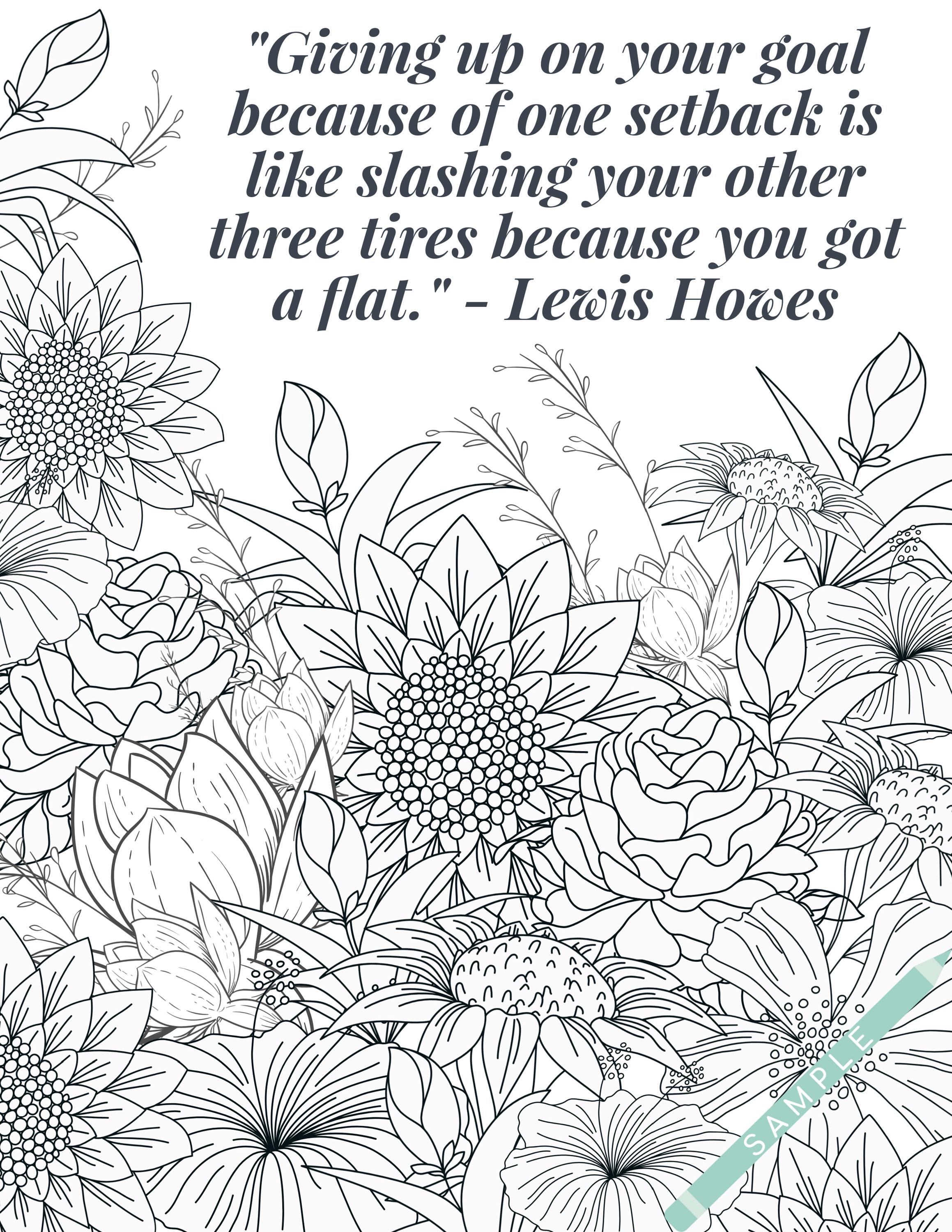 20 Motivational Colouring Pages (PDF) - Printable Colouring Book ...