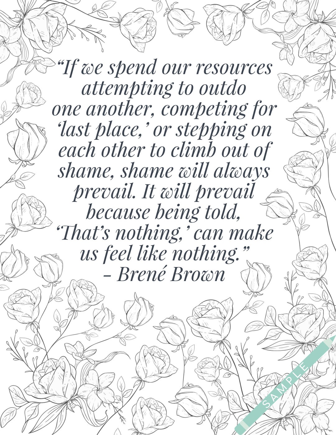 Colouring Page (PDF) - Brené Brown - Printable Colouring Page ...