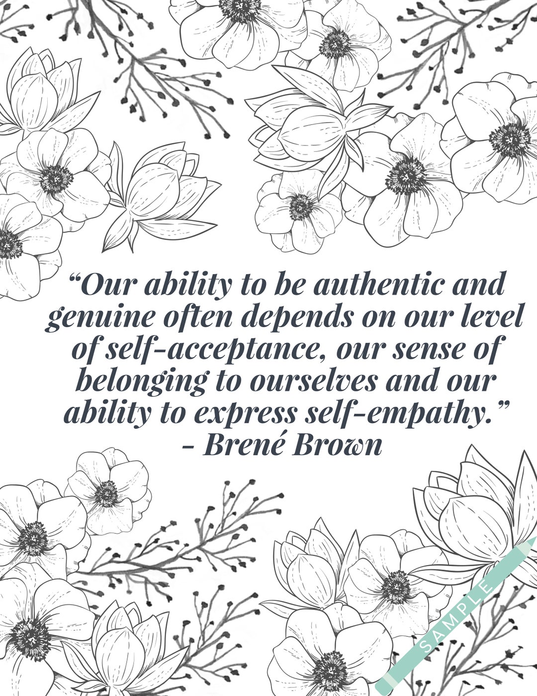 Colouring Page (PDF) - Brené Brown - Printable Colouring Page ...