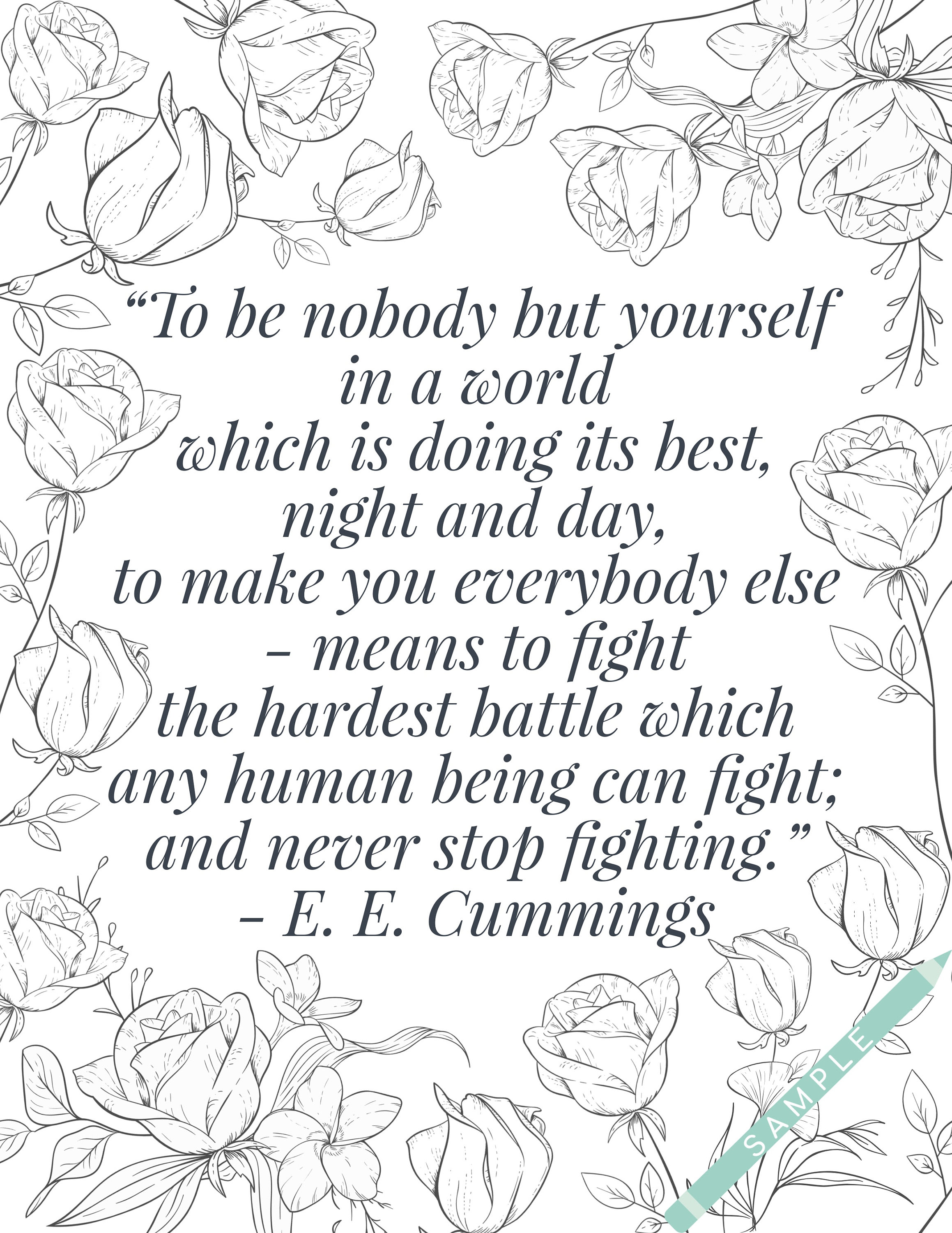 10 Motivational Colouring Pages PDF Printable Colouring Book Mental ...