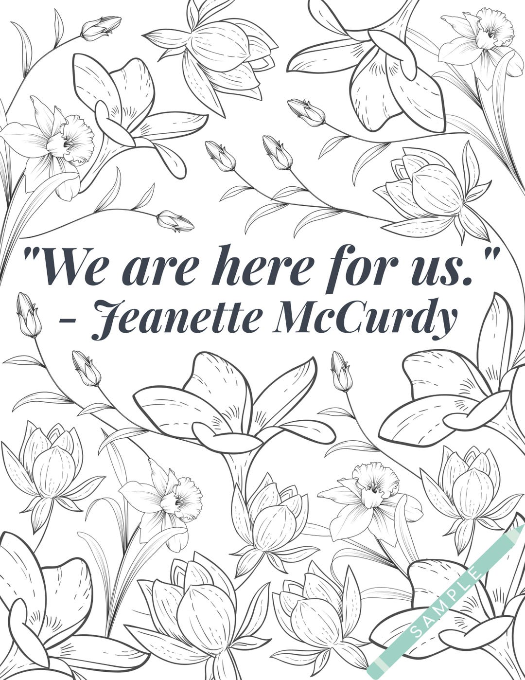 Colouring Page (PDF) - Jeanette Mccurdy - Mental Health Colouring Page ...