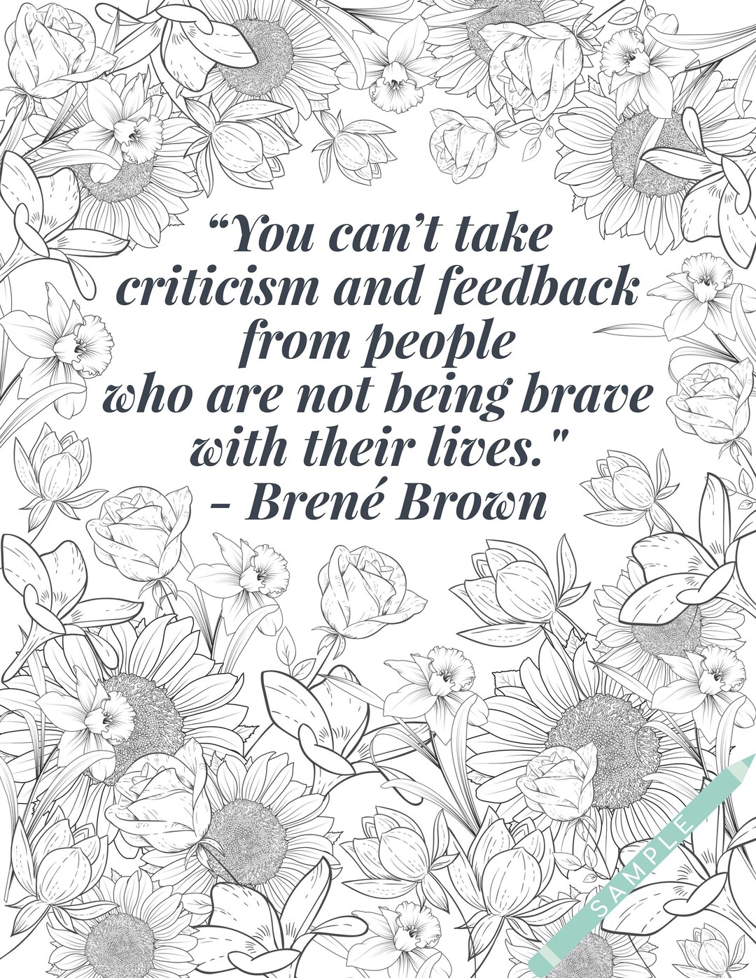 Colouring Page (PDF) - Brené Brown - Printable Colouring Page - Bravery ...