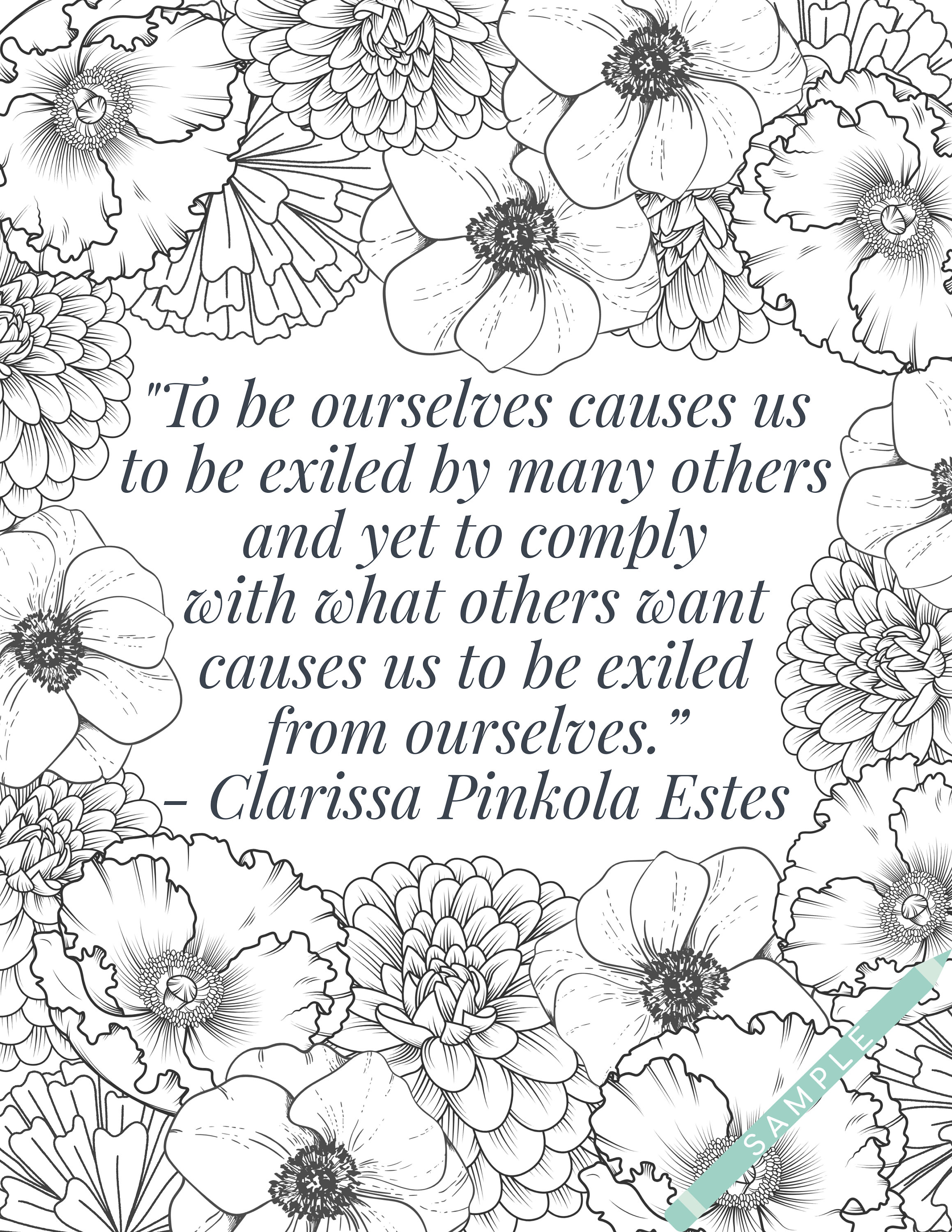 Colouring Page (PDF) - Clarissa Pinkola Estes - Feminism - Women Who ...