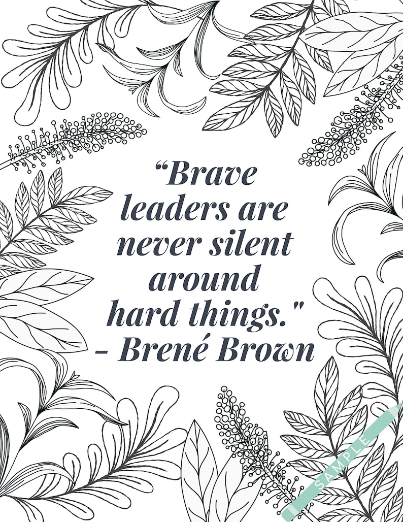 Colouring Page (PDF) - Brené Brown - Printable Colouring Page - Being ...