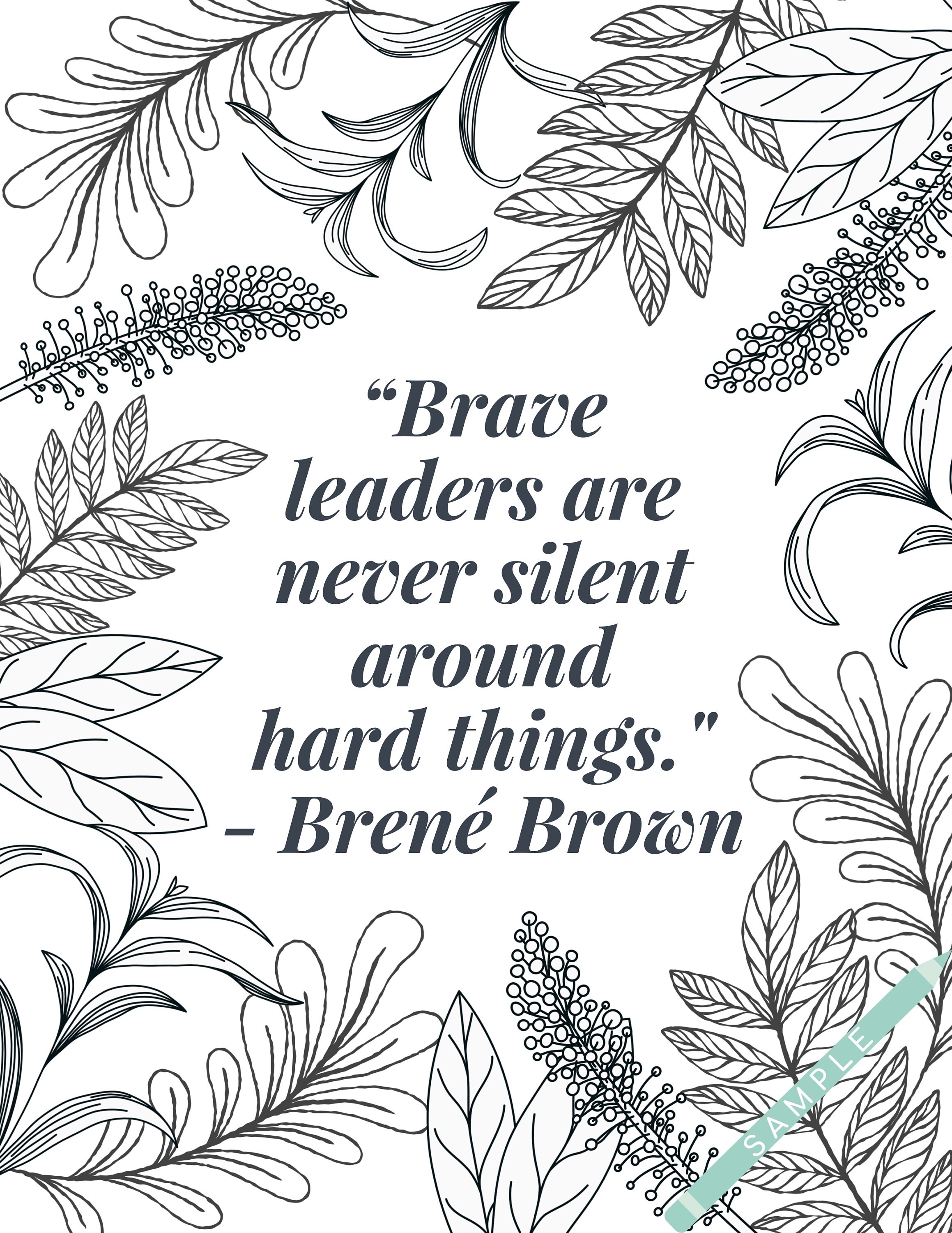 Colouring Page (PDF) - Brené Brown - Printable Colouring Page - Being ...