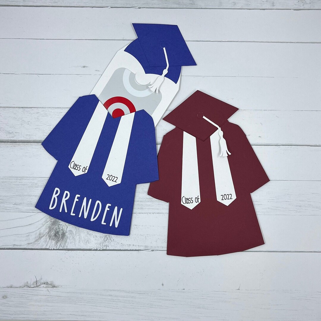 Graduation Giftcard Holder, Cap and Gown Card, Grad Gift, Personalized ...