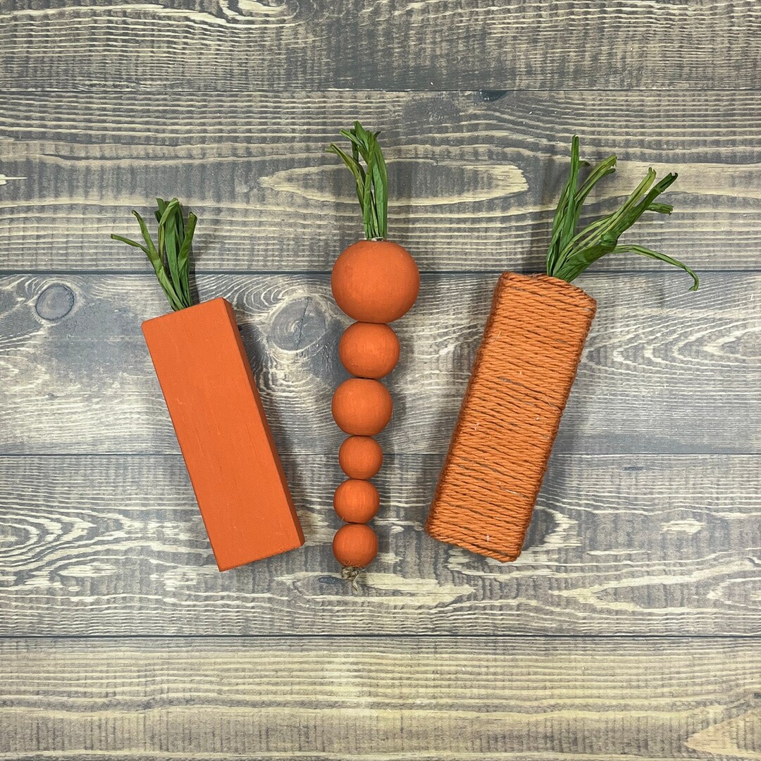 Farmhouse Carrot Decor, Bunny Bait, Spring Carrots, Beads or Twine ...