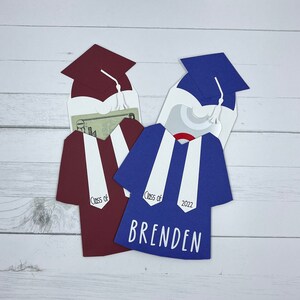 Graduation Giftcard Holder, Cap and Gown Card, Grad Gift, Personalized ...