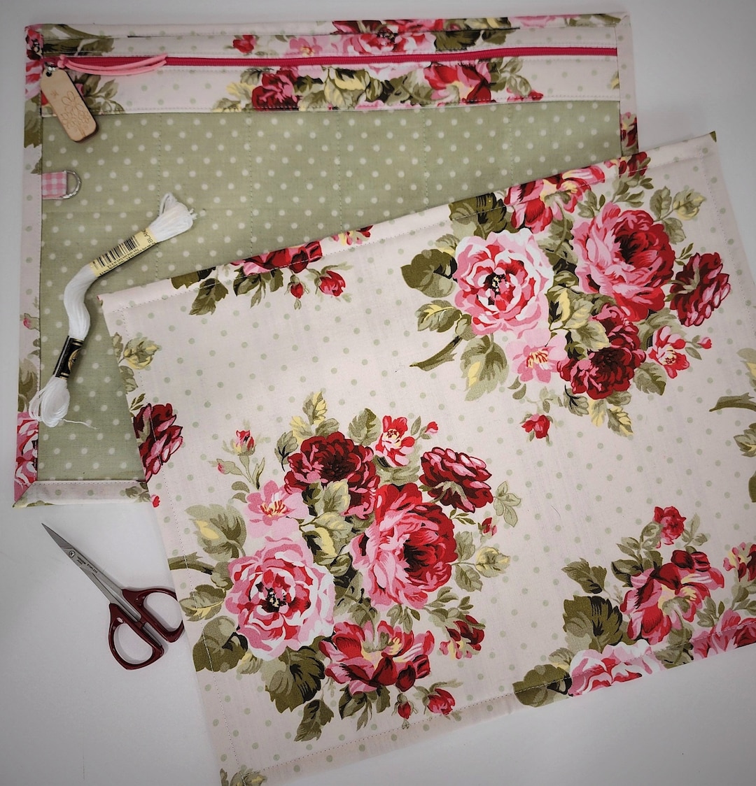 Cross Stitch Project Bag - Vinyl Front Project Bag - Embroidery Project ...