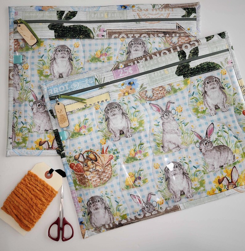 Cross Stitch Project Bag - Vinyl Front Project Bag - Embroidery Project ...