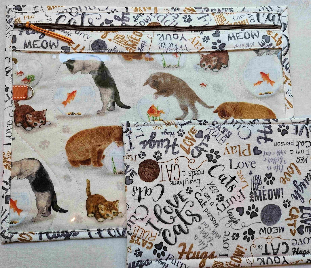 Cross Stitch Project Bag With Vinyl Front - Project Bag for Cross ...