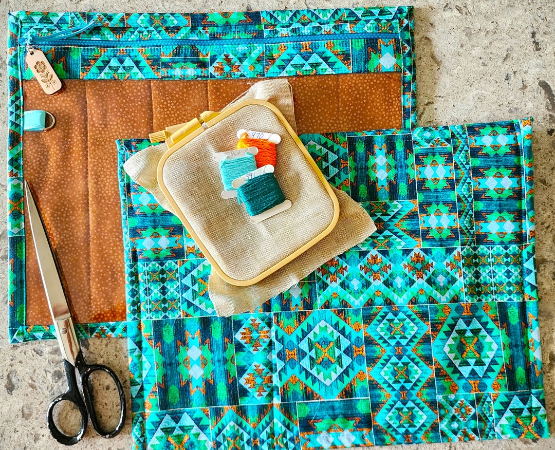 Cross Stitch Project Bag - Vinyl Front Project Bag - Embroidery Project ...