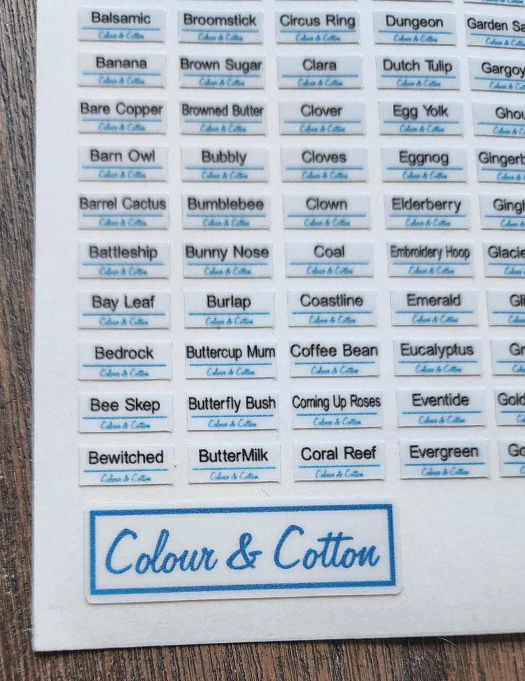 Floss Labels for Colour & Cotton-labels for Bobbins or Floss Drops ...