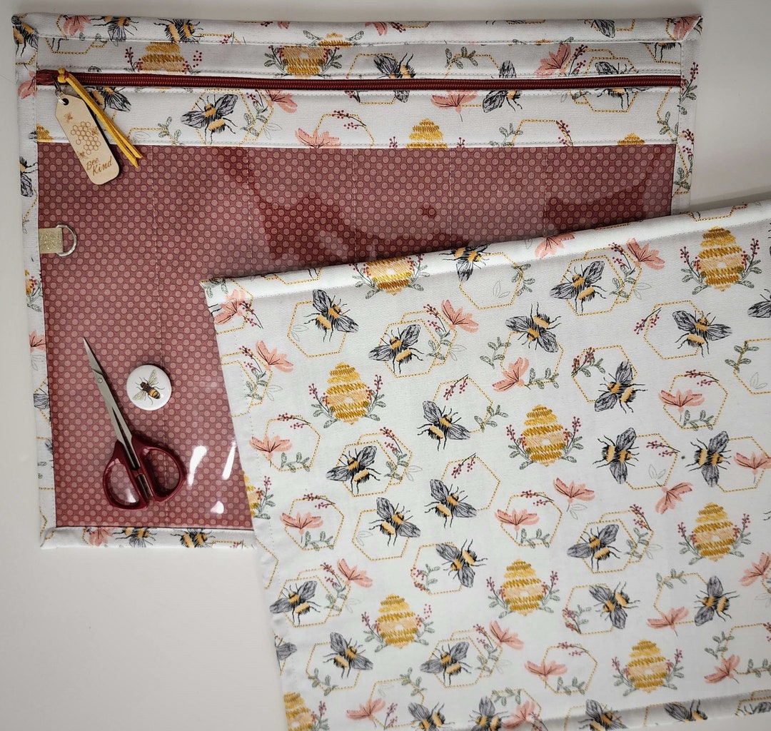 Cross Stitch Project Bag - Vinyl Front Project Bag - Embroidery Project ...